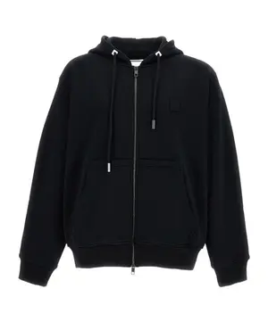 WOOYOUNGMI Logo Patch Zip Hoodie - Black