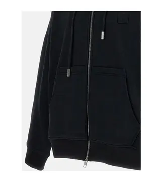 WOOYOUNGMI Logo Patch Zip Hoodie - Black