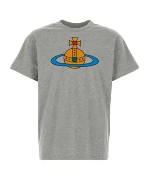 VIVIENNE WESTWOOD Logo Print Crewneck T-shirt - Gray