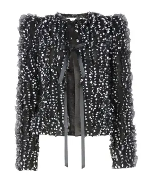 NINA RICCI Nina Ricci Polka Dot Tie-Front Jacket