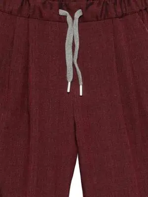 Brunello Cucinelli Elasticated Waistband Drawstring Pants - Red