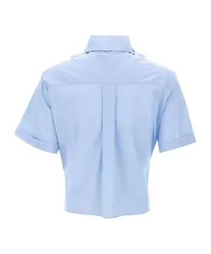 Liu Jo Cropped Tie-front Shirt - Blue