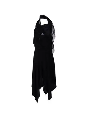 Junya Watanabe Lace-trim Halterneck Handkerchief-hem Dress - Black