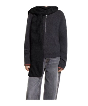 Gucci Logo Detailed Cable Knit Scarf