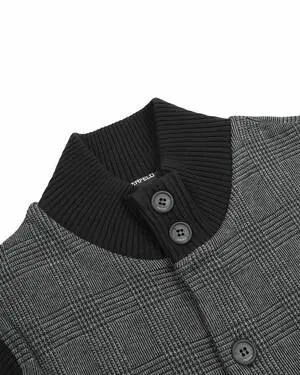 Karl Lagerfeld Plaid Long Sleeve Casual Jacket