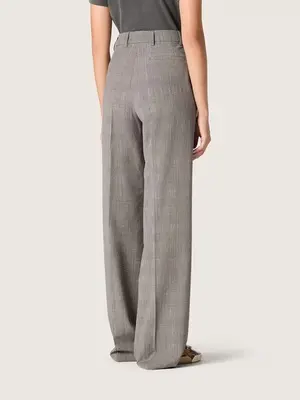 GOLDEN GOOSE Wide-leg Checked Trousers - Grey