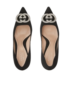 Gucci Crystal Interlocking G Pumps