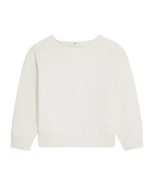 Celine Boatneck Sweater In Wool And Cashmere With Triomphe Embroidery