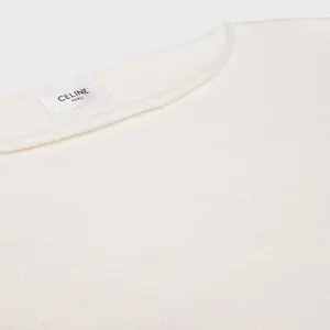 Celine Boatneck Sweater In Wool And Cashmere With Triomphe Embroidery