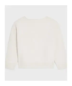 Celine Boatneck Sweater In Wool And Cashmere With Triomphe Embroidery