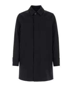 Herno Black Coats Jackets For Men