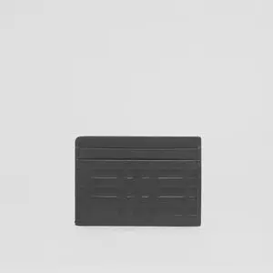 Burberry Embossed-check Card Holder - Black