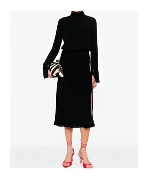 Patrizia Pepe Long Sleeve Tie-neck Dress
