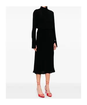 Patrizia Pepe Long Sleeve Tie-neck Dress