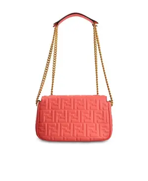 Fendi Baguette Chain Midi Shoulder Bag - Red