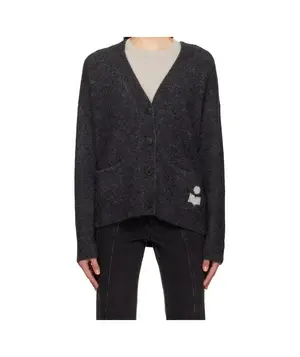 Isabel Marant Étoile Eborah" Button-down Long-sleeve Knit Sweater - Black