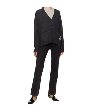 Isabel Marant Étoile Eborah" Button-down Long-sleeve Knit Sweater - Black