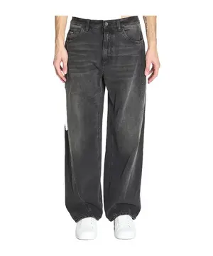 Dolce & Gabbana Wide Leg Jeans With Logo Plaque