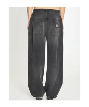 Dolce & Gabbana Wide Leg Jeans With Logo Plaque