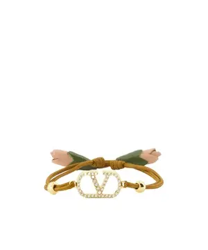 Valentino Garavani Valentino VLogo Signature Bracelet With Floral Detail Yellow
