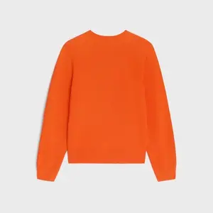 Celine Crewneck Sweater In Fine Wool - Orange