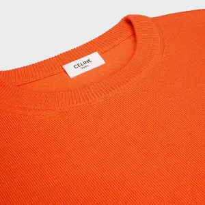 Celine Crewneck Sweater In Fine Wool - Orange