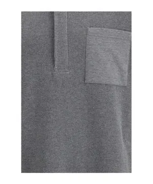 Thom Browne Logo Patch Polo Shirt - Medium Gray