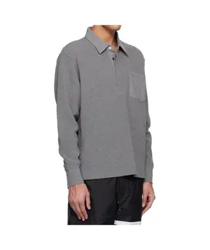 Thom Browne Logo Patch Polo Shirt - Medium Gray