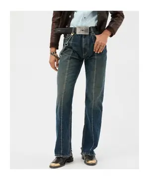 Versace Distressed Straight-leg Jeans