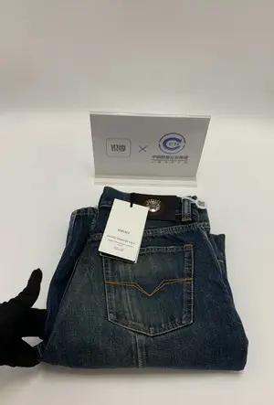 Versace Distressed Straight-leg Jeans
