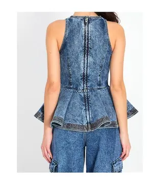 Alaïa Peplum Denim Top