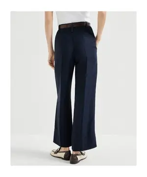 Brunello Cucinelli Fluid Twill Cigarette Trousers - Black