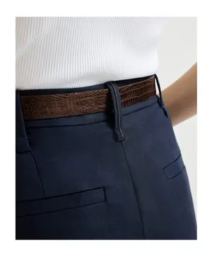 Brunello Cucinelli Fluid Twill Cigarette Trousers - Black