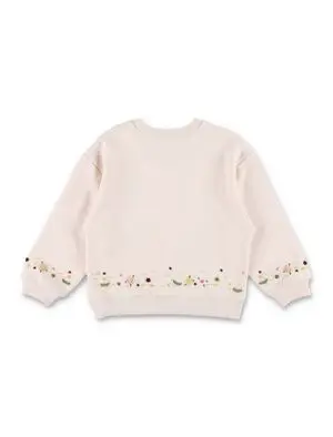 Bonpoint Dolores Floral Embroidered Sweatshirt