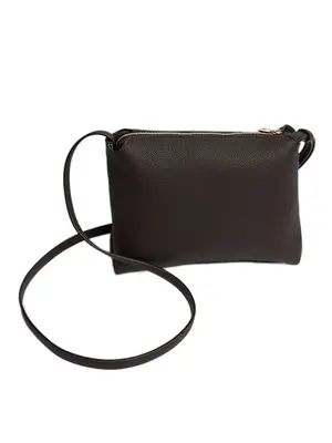 Khaite Medium Lina Grain Leather Crossbody Bag - Black
