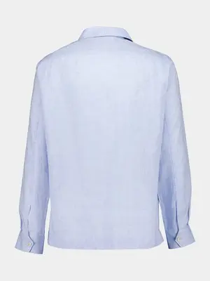 Brunello Cucinelli Crête Detailed Easy Fit Shirt - Blue