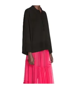 Dries Van Noten Buttoned Polo Top With Wide Sleeves