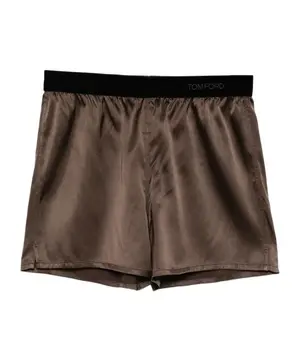 TOM FORD Satin Boxer Shorts - Brown