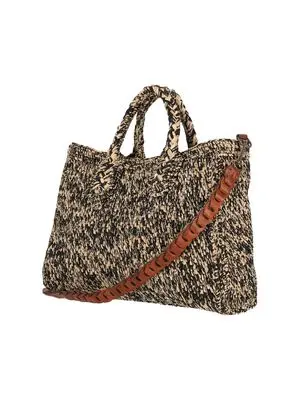 IBELIV Woven Shoulder Bag With Braided Top Handles