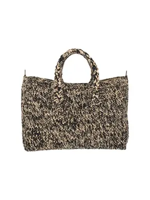 IBELIV Woven Shoulder Bag With Braided Top Handles