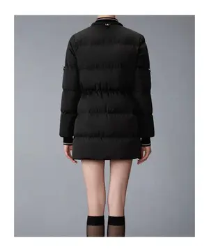 Thom Browne Zip-up Padded Coat With Drawcord Hood And Rwb Trim