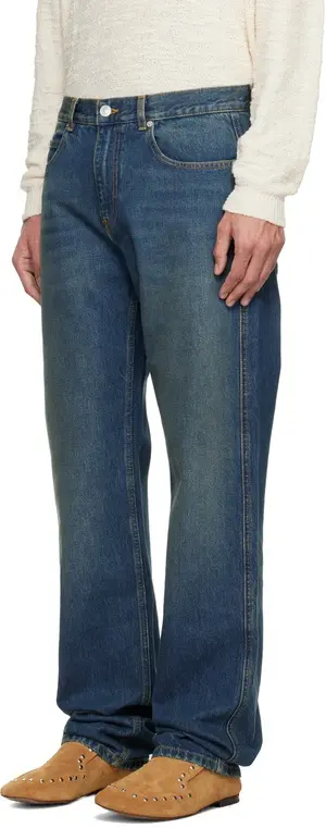 Isabel Marant Étoile Faded Detail Straight Leg Jeans