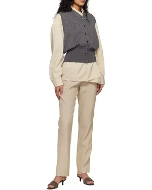 Loulou De Saison Straight-leg Pants With Elasticated Waist - Beige