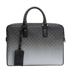 Emporio Armani Monogrammed Top Handle Bag - Black