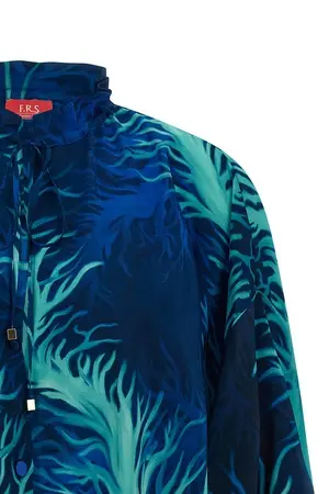 F.R.S FOR RESTLESS SLEEPERS Coral Print Puff Sleeve Shirt