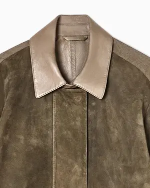 Giorgio Armani Oversized Suede And Leather Jacket