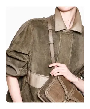 Giorgio Armani Oversized Suede And Leather Jacket