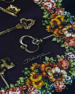 Dolce & Gabbana Silk Printed Silk Scarf - Black