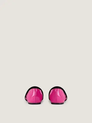 Givenchy Patent Leather Ballet Flats With Logo Strap - Fuchsia