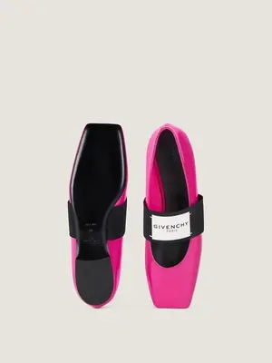 Givenchy Patent Leather Ballet Flats With Logo Strap - Fuchsia